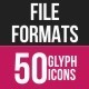File Formats Glyph Inverted Icons, Icons | GraphicRiver