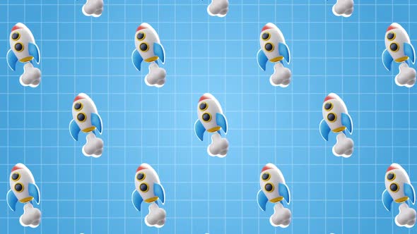 3D Rocket Animation Background, Motion Graphics | VideoHive