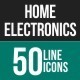 Home Electronics Line Icons, Icons | GraphicRiver