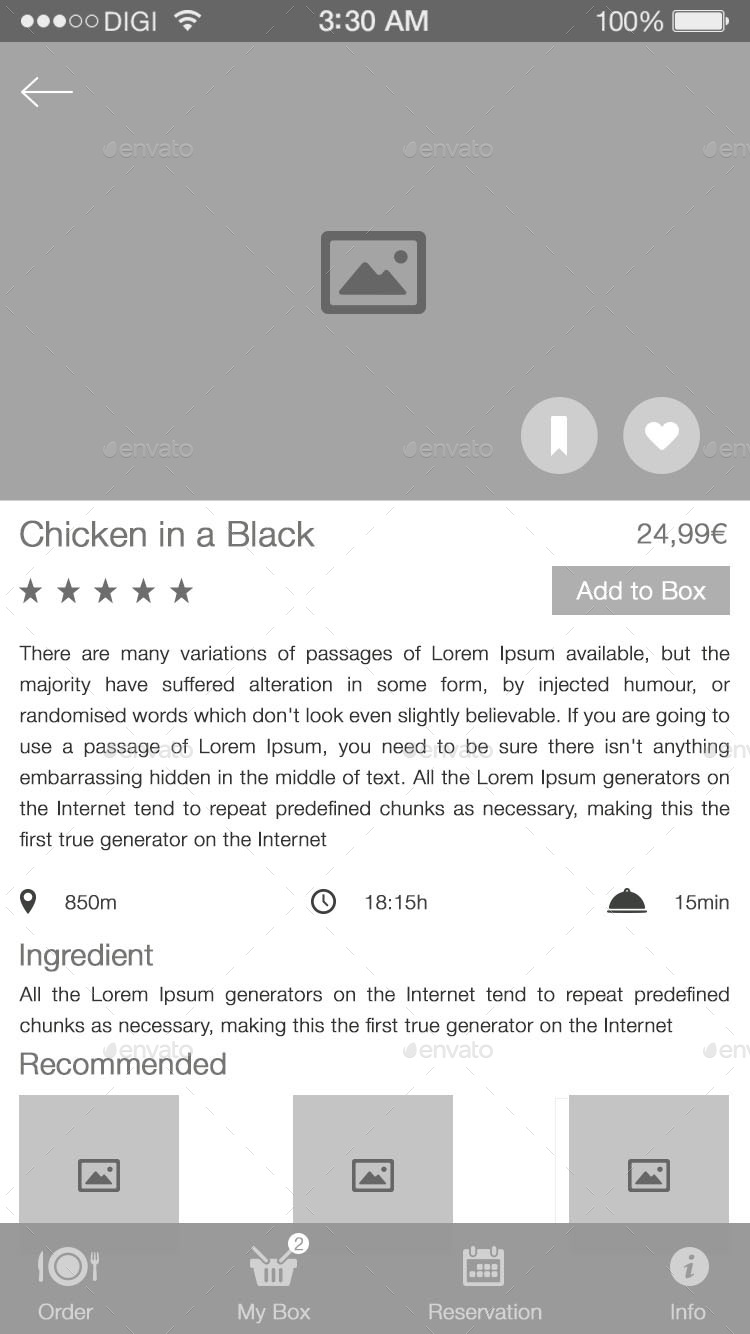Food App UI & Wireframe Kit, Web Elements | GraphicRiver