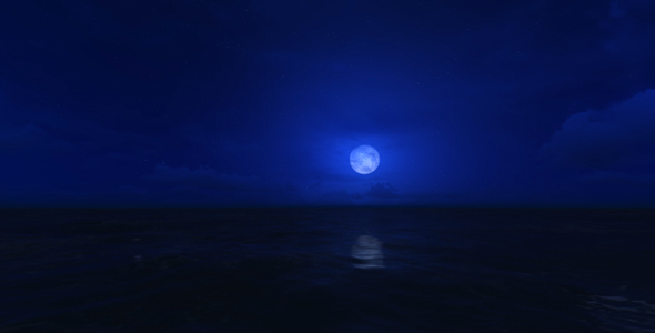 Full Moon and Sea, Motion Graphics | VideoHive