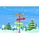 Winter Forest Landscape Direction Signs, Vectors | GraphicRiver