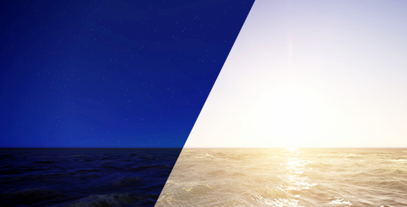 Great view of the ocean, Night to Day, Motion Graphics | VideoHive