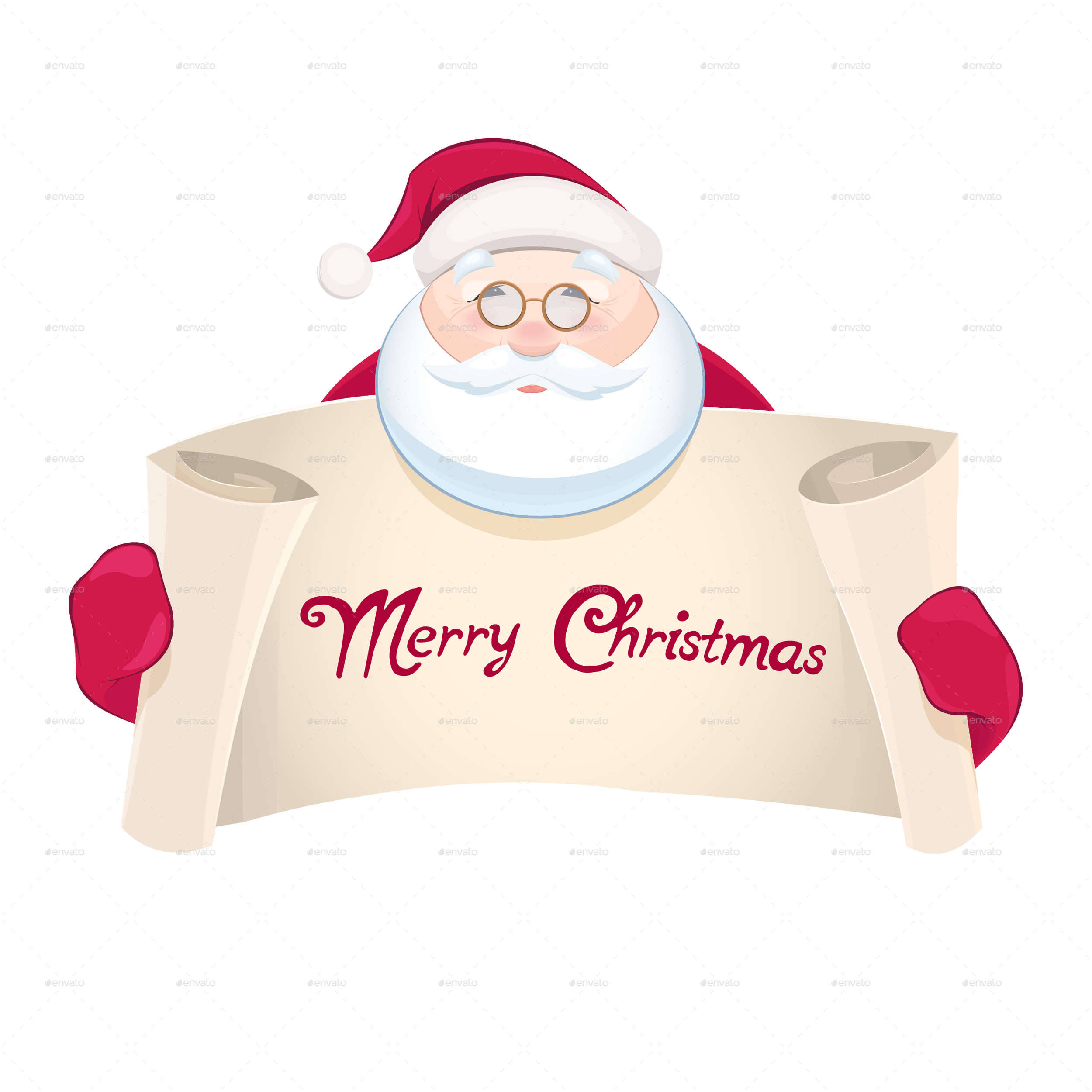 Santa Claus with Greetings Banner, Vectors | GraphicRiver