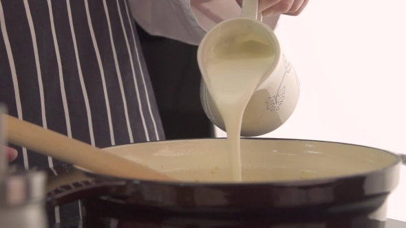 The Cook Pouring The Cream, Stock Footage | VideoHive