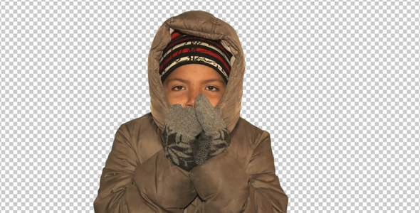 Little Boy Cold In Winter, Stock Footage | VideoHive