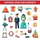 Set Of Flat Design Wedding And Marriage Icons, Vectors | GraphicRiver