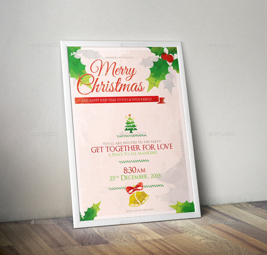 Christmas Celebration Greetings Flyer Template, Print Templates ...