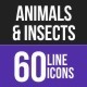 Animals & Insects Line Inverted Icons, Icons | GraphicRiver