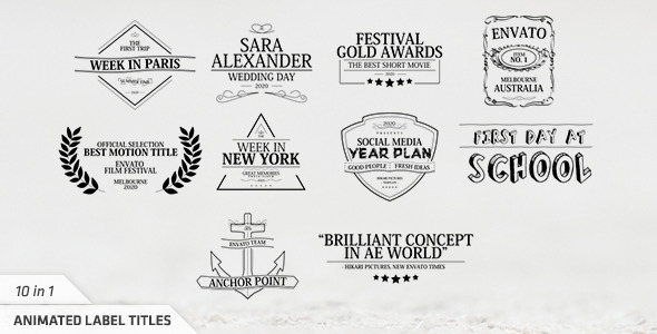 Animated Label Titles, After Effects Project Files | VideoHive