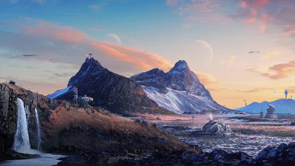 Space Colony On Barren Planet, Motion Graphics | VideoHive