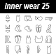 Inner wear outlines vector icons, Icons | GraphicRiver