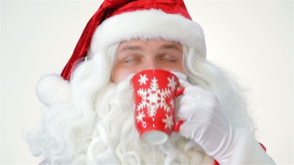 Santa Drinks From a Red Cup, Stock Footage | VideoHive