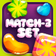 Candies for Match3 Game Set + game UI, Game Assets | GraphicRiver