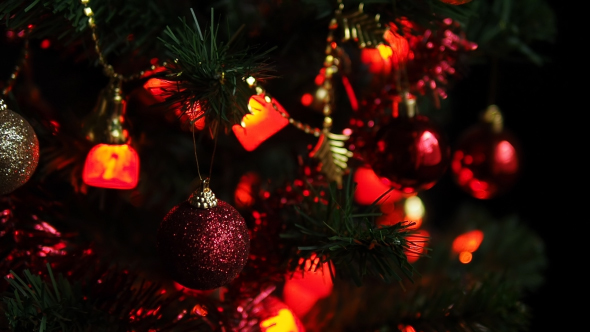 Christmas Tree With Blinking Lights, Stock Footage | VideoHive