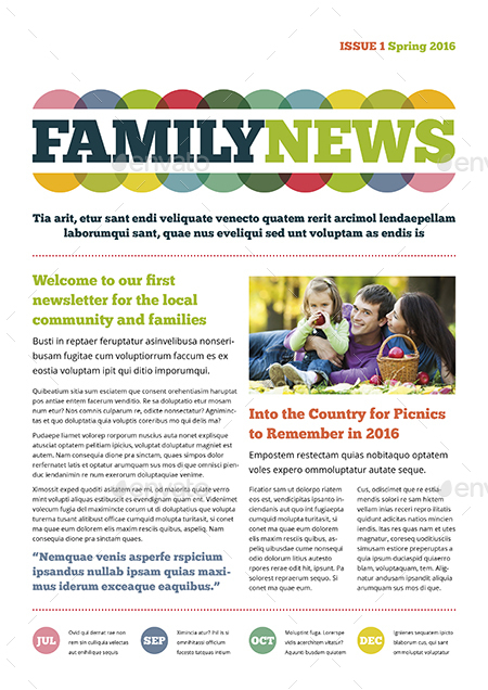 Family Newsletter, Print Templates | GraphicRiver