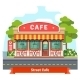 Open Cafe Building Facade by IconicBestiary | GraphicRiver