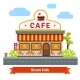Open Cafe Building Facade, Vectors | GraphicRiver