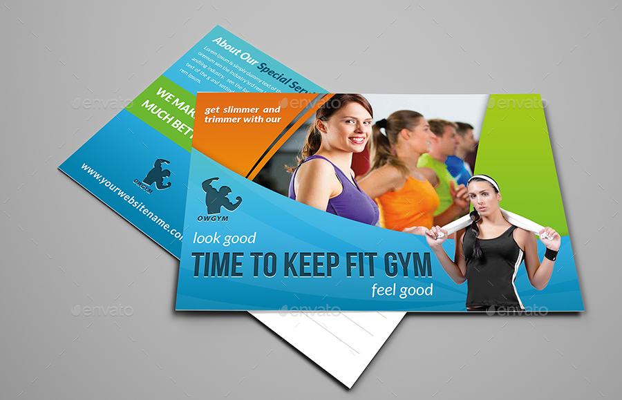 Fitness GYM Postcard Template Vol.2, Print Templates | GraphicRiver