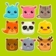 Square Animals Set, Vectors | GraphicRiver