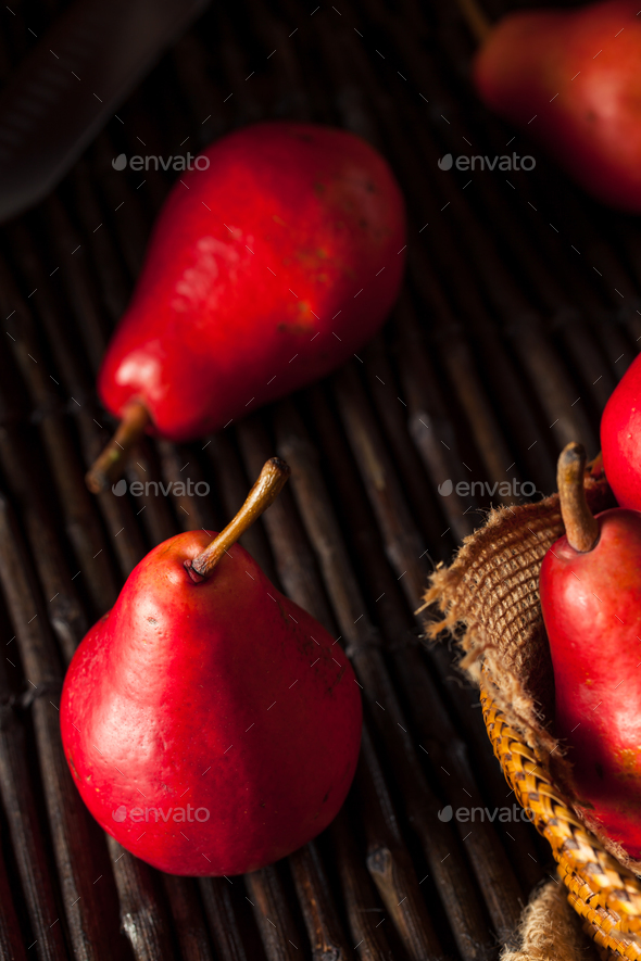 Raw Organic Red Pears Stock Photo by bhofack2 | PhotoDune