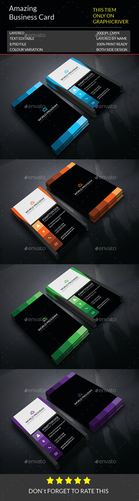 Amazing Business Card Template 161 by NewDesigner1985 | GraphicRiver