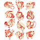 Chinese Papercut Zodiac Icons, Vectors | GraphicRiver