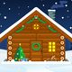 Flat Christmas Cabin Vector Illustration, Vectors | GraphicRiver