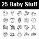 Baby Stuff Outlines Vector Icons, Icons | GraphicRiver