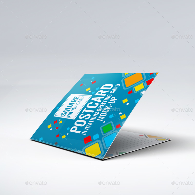 Square Invitation Greeting Card Mock-Up, Graphics | GraphicRiver