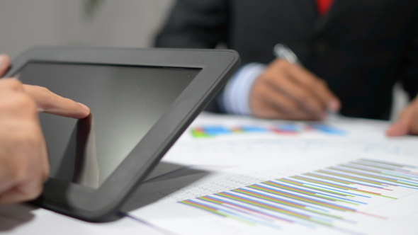 Working on Tablet in Office, Stock Footage | VideoHive