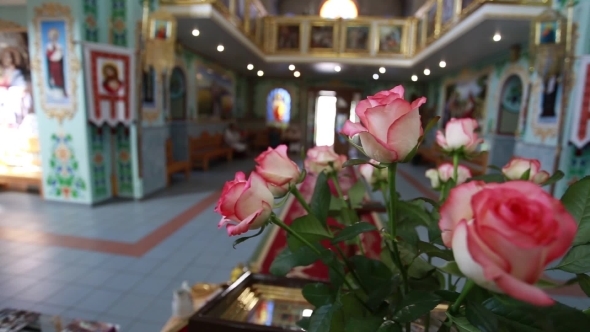 Roses In a Church, Stock Footage | VideoHive