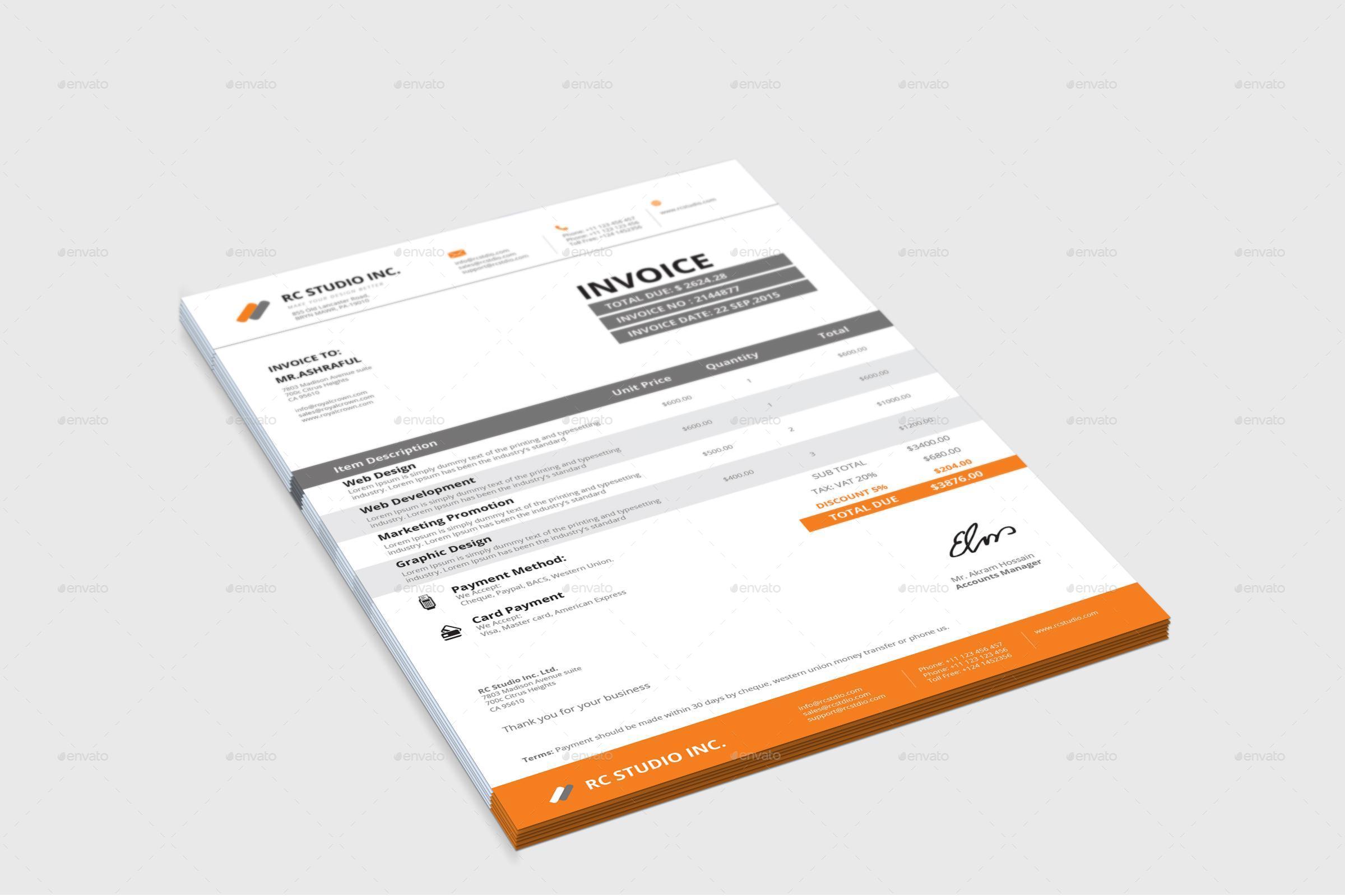 Invoice, Print Templates | GraphicRiver