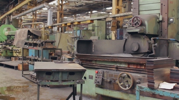 Old Factory Machine Milling Metal, Stock Footage | VideoHive