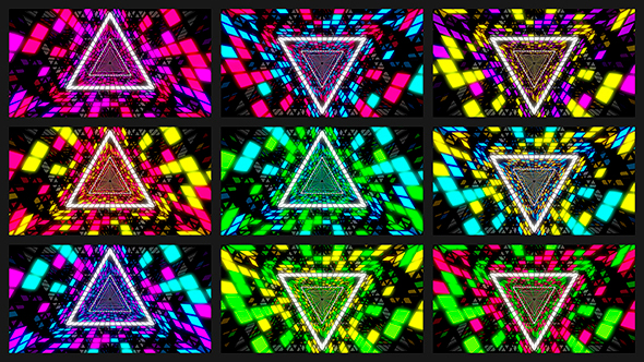 Colorful Triangular Tunnels VJ Loops Pack II, Motion Graphics | VideoHive