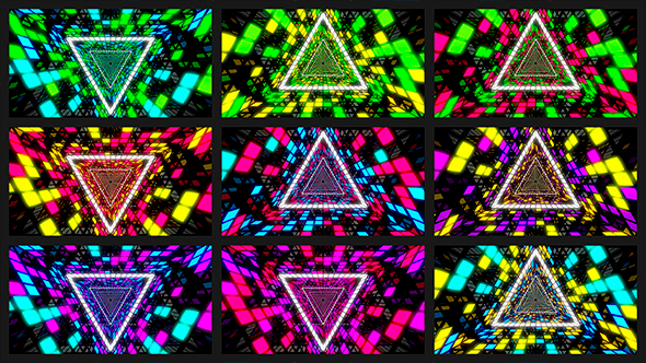 Colorful Triangular Tunnels VJ Loops Pack III, Motion Graphics | VideoHive