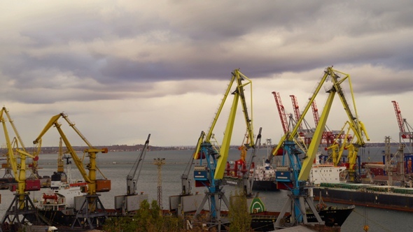Sea Trading Port Activity., Stock Footage | VideoHive