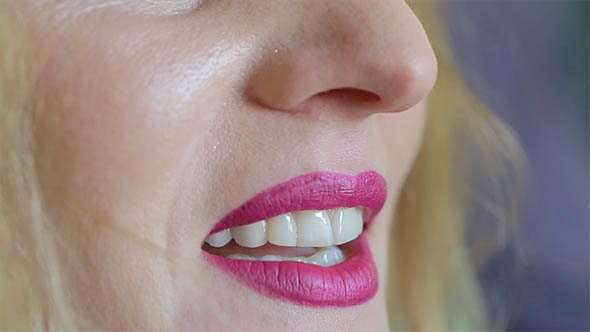 Woman's Lips While Talking, Stock Footage | VideoHive