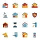 Smart Home Security System Flat Icons Set by macrovector | GraphicRiver