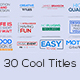 30 Cool Titles by nimbl- | VideoHive