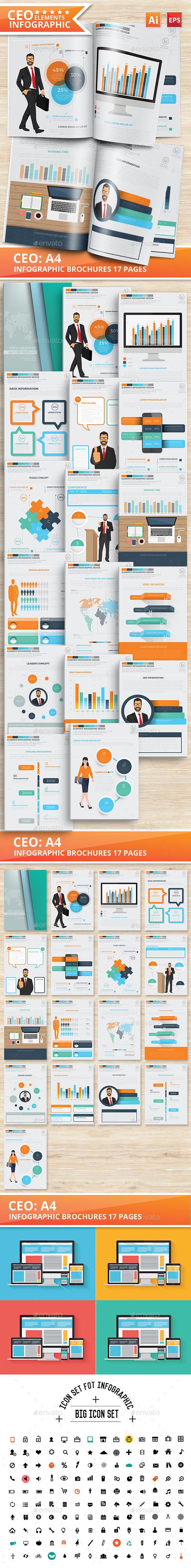 CEO Infographics Design 17 Pages by mamanamsai | GraphicRiver