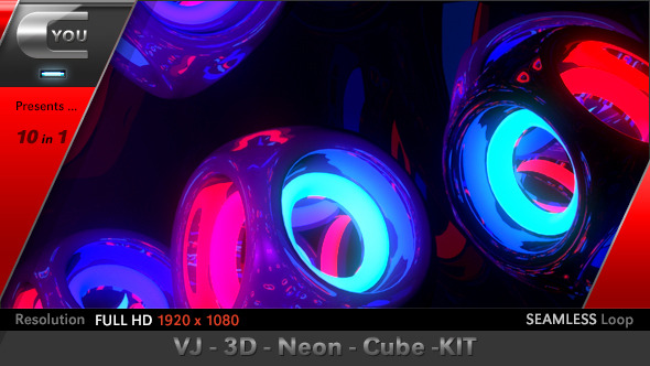 VJ 3D Neon Cube Kit, Motion Graphics | VideoHive