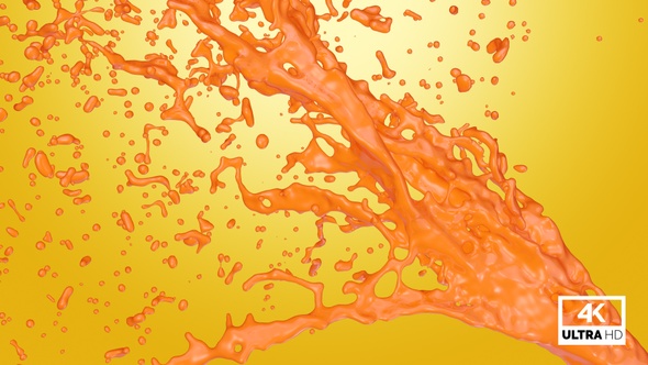 Orange Juice Flow With Splash, Motion Graphics | VideoHive