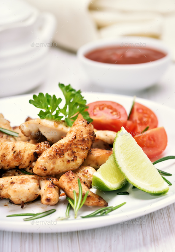 Roasted chicken fillet and vegetables Stock Photo by voltan1 | PhotoDune