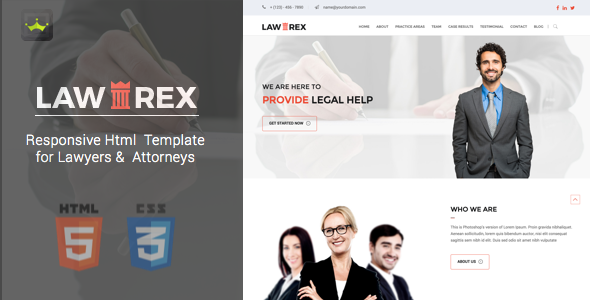 Lawrex Responsive Template for Lawyers & Attorneys by RexTheme ...