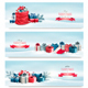 Holiday Christmas Banners With Presents, Vectors | GraphicRiver
