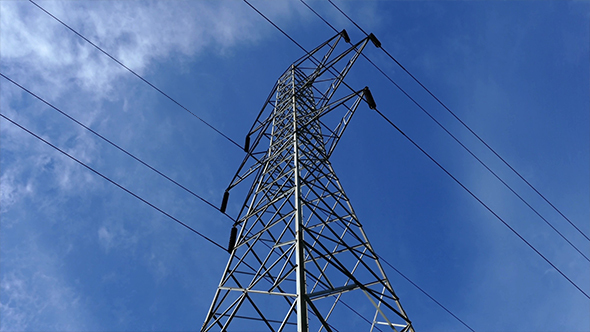 Rotating Around Power Lines From Below, Stock Footage | VideoHive