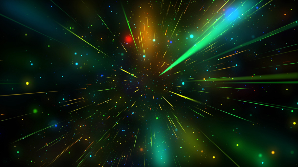Colorful Glowing Particles Flow, Motion Graphics | VideoHive