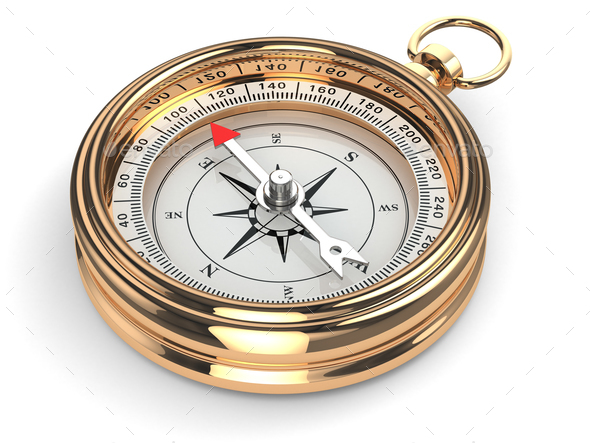 Gold compass Stock Photo by maxxyustas | PhotoDune