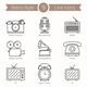 9 Retro Objects Line Icons, Icons | GraphicRiver